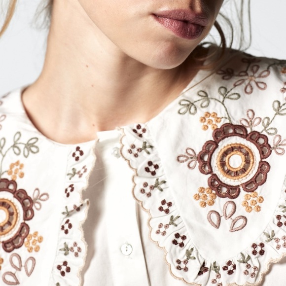 Zara | Tops | Zara Peter Pan Collard Shirt | Poshmark